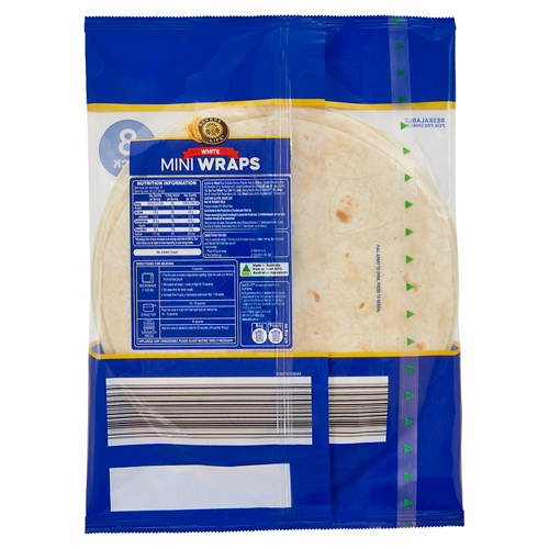 Mini White Wraps 8 Pack 360g